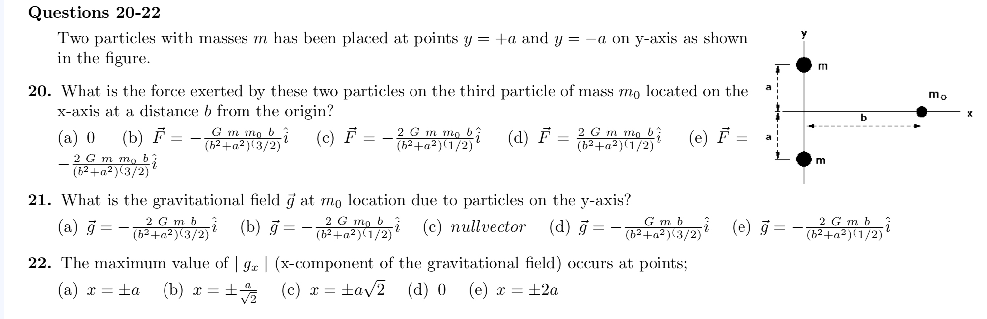 Solved Questions 20-22Two particles with masses m ﻿has been | Chegg.com