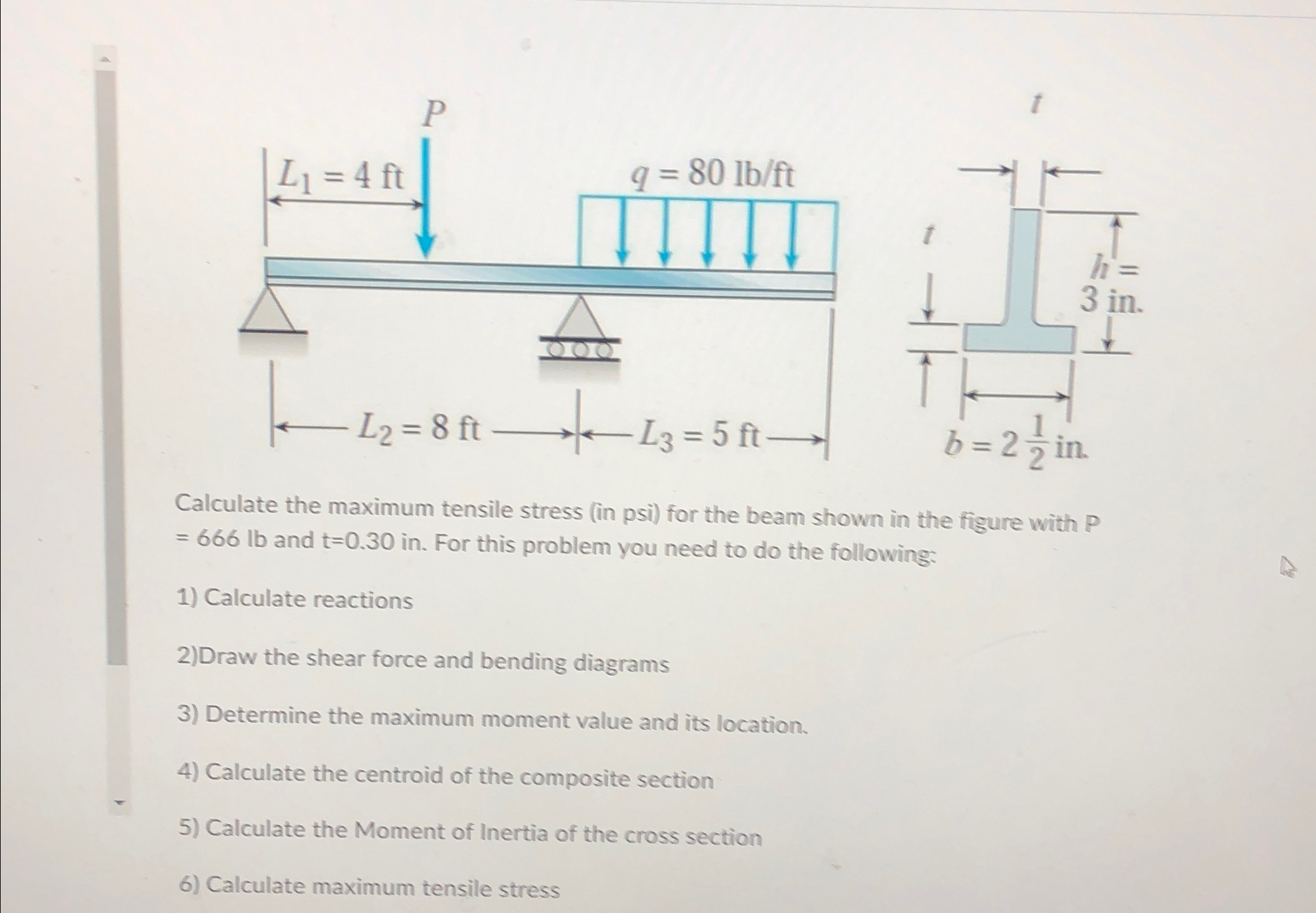 Solved Calculate the maximum tensile stress (in psi) ﻿for | Chegg.com