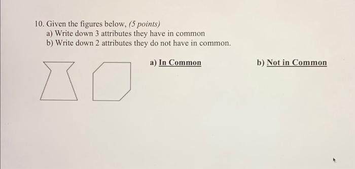 Solved 10. Given the figures below; a) Write down 3 | Chegg.com