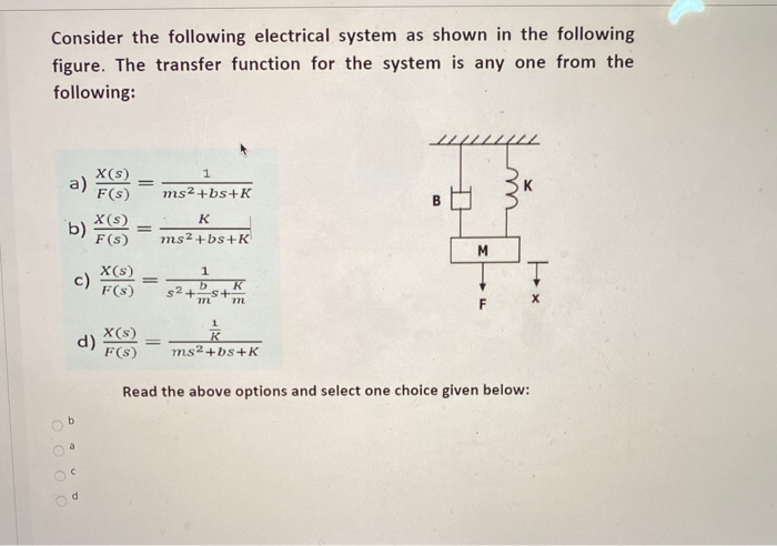Solved Consider the following electrical system as shown in | Chegg.com