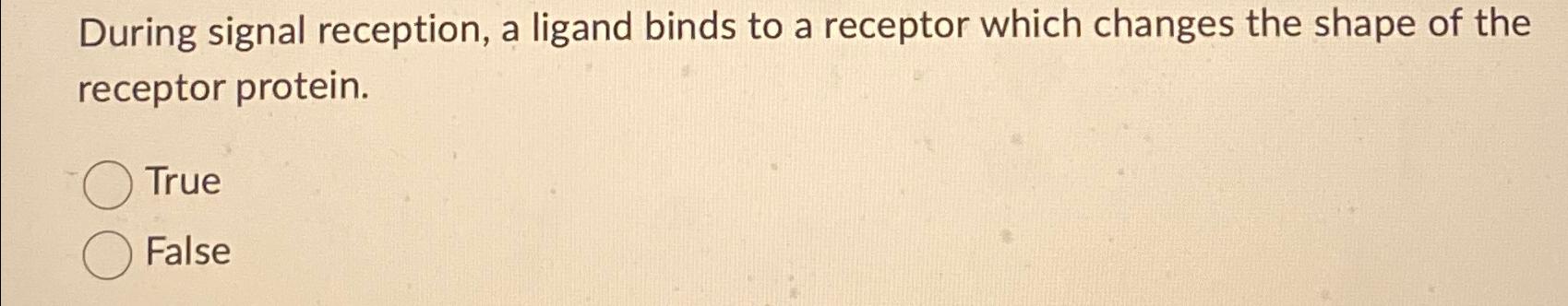 Solved During signal reception, a ligand binds to a receptor | Chegg.com