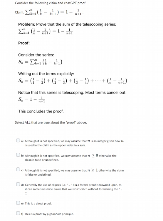 Solved Consider the following claim and chatGPT proof.Claim. | Chegg.com