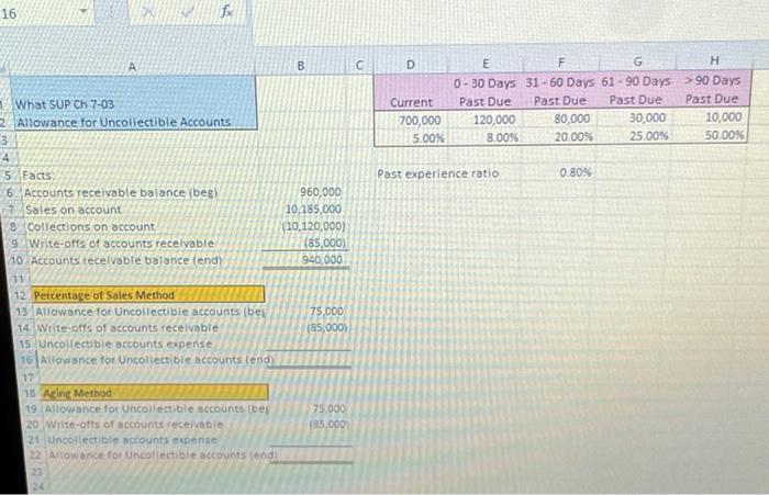 Solved I need help filling out the excel sheet base off the | Chegg.com