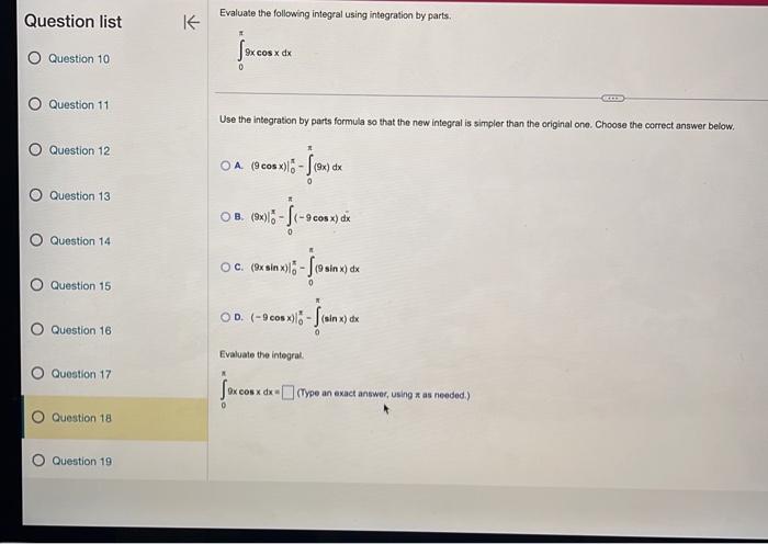 Solved estion list Question 10 Question 11 Question 12 | Chegg.com