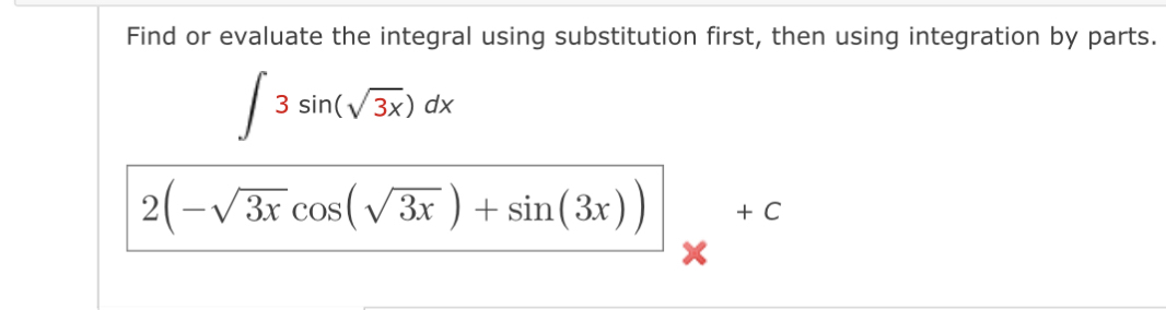 Solved Find or evaluate the integral using substitution | Chegg.com