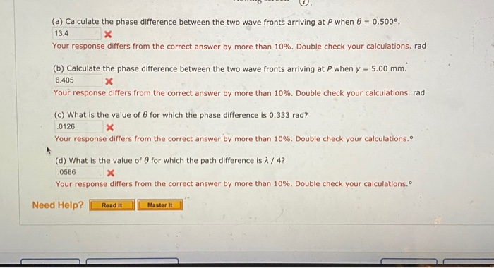 Solved 0 . (a) Calculate the phase difference between the | Chegg.com