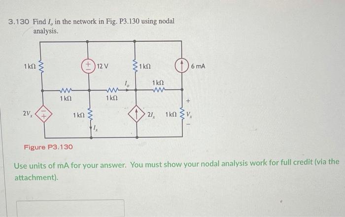 Solved 3.130 Find 1, in the network in Fig. P3.130 using | Chegg.com