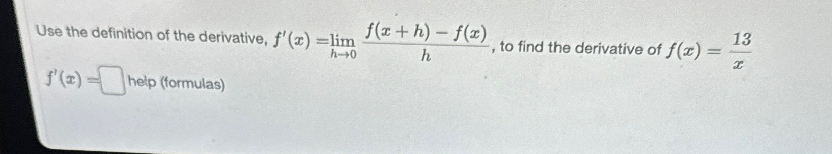 Solved Use the definition of the derivative, | Chegg.com
