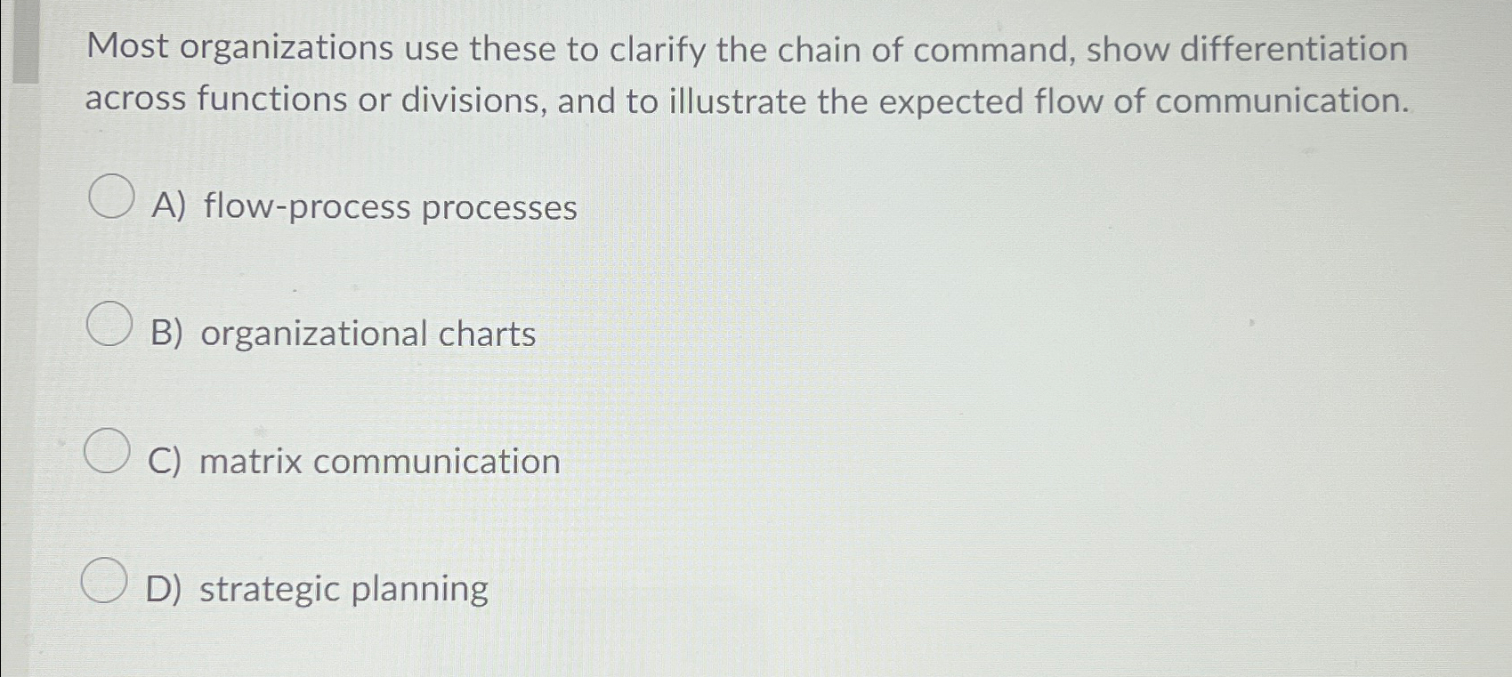 Solved Most organizations use these to clarify the chain of | Chegg.com