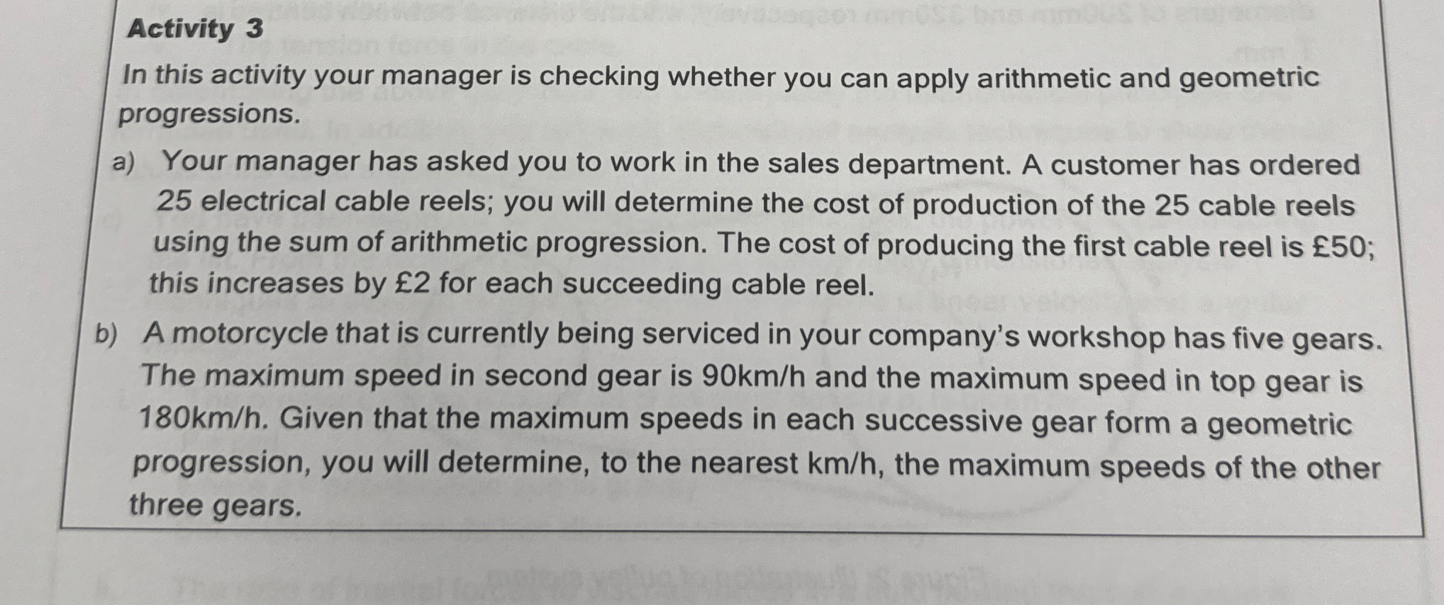 Solved Activity 3In this activity your manager is checking | Chegg.com