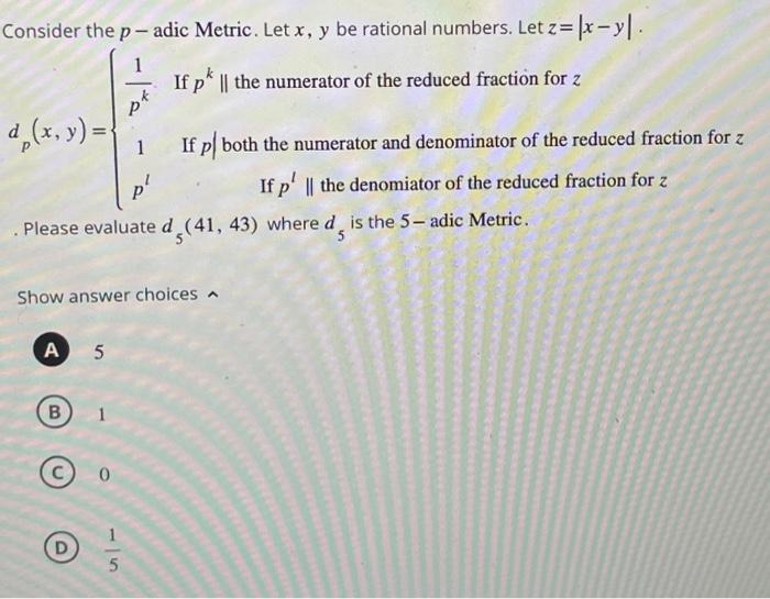 Solved Consider the Euclidean Metric. Please evaluate | Chegg.com