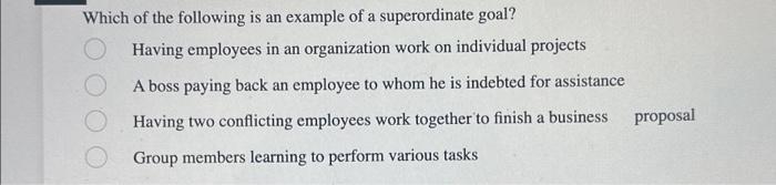 Solved Which of the following is an example of a | Chegg.com