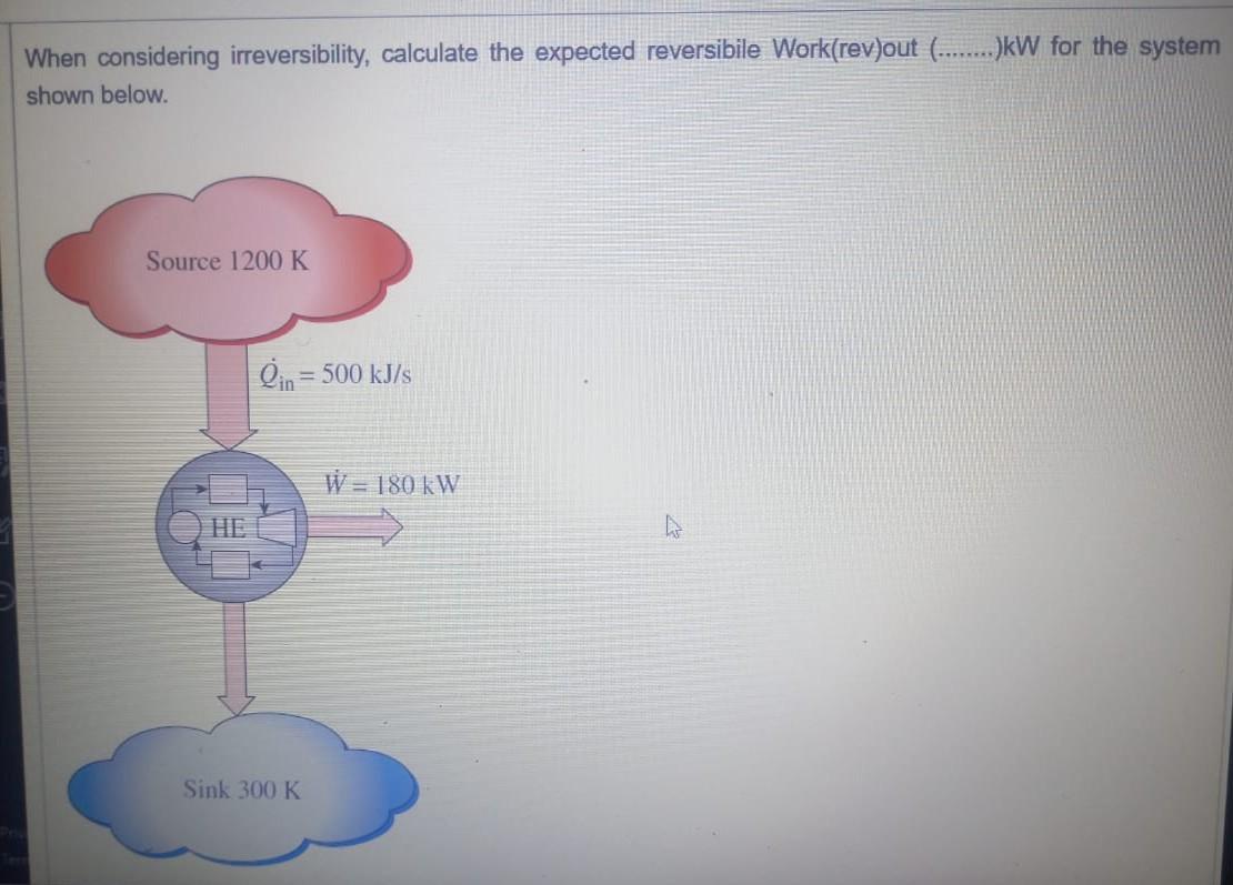 Solved When considering irreversibility, calculate the | Chegg.com