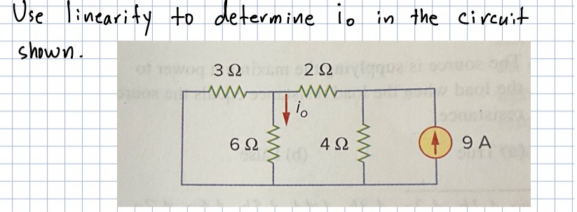 Solved Use linearity to determine i0 ﻿in the circuit shown. | Chegg.com