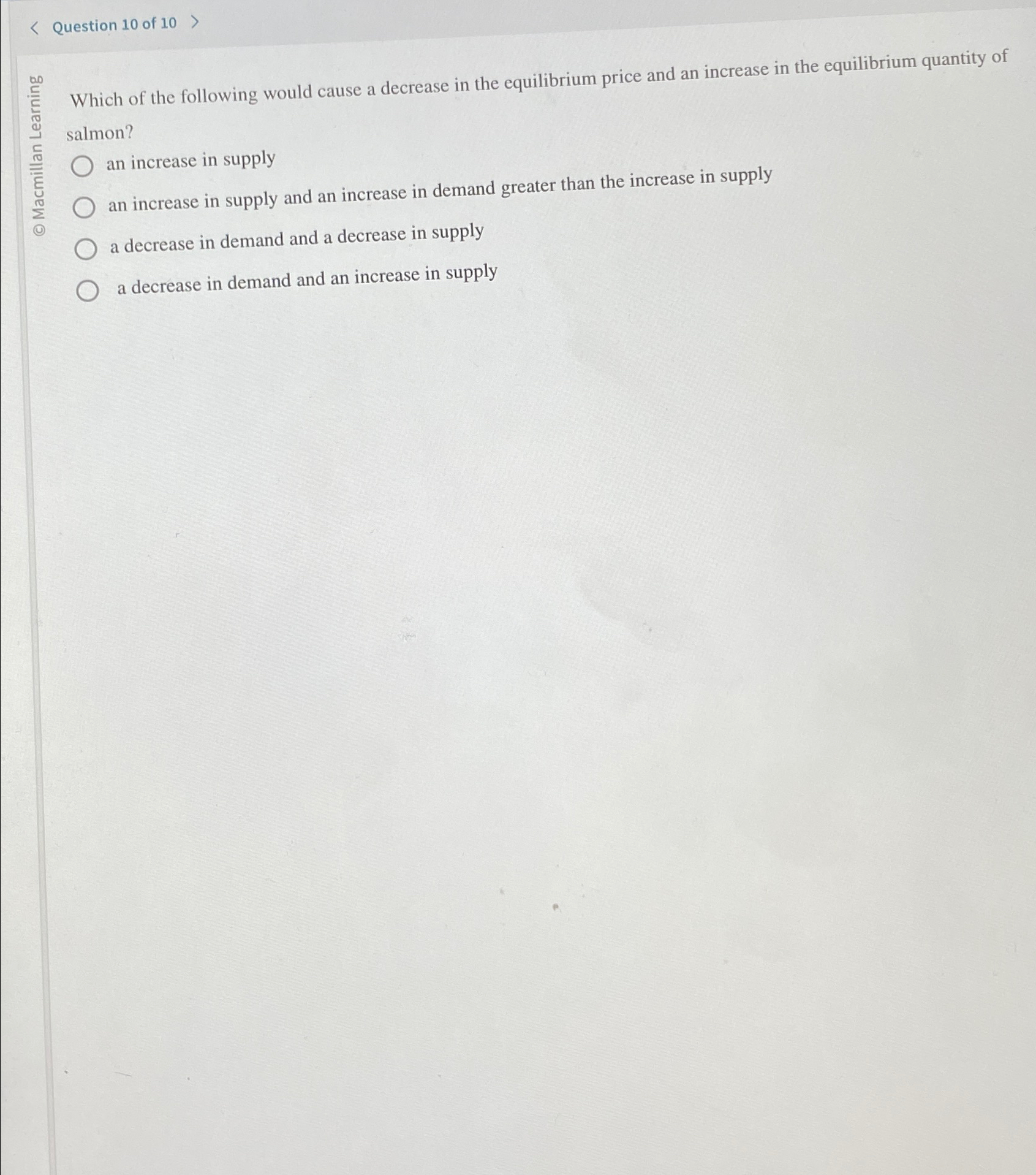 Solved Question 10 ﻿of 10Which of the following would cause | Chegg.com