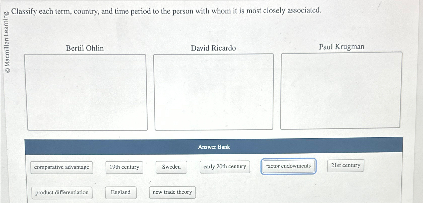 Solved Classify each term, country, and time period to the | Chegg.com
