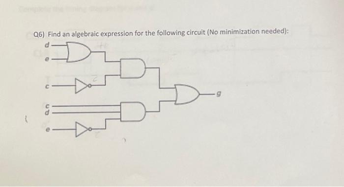 Solved Q6) Find an algebraic expression for the following | Chegg.com