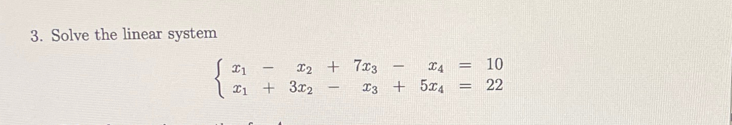 Solved Solve the linear | Chegg.com