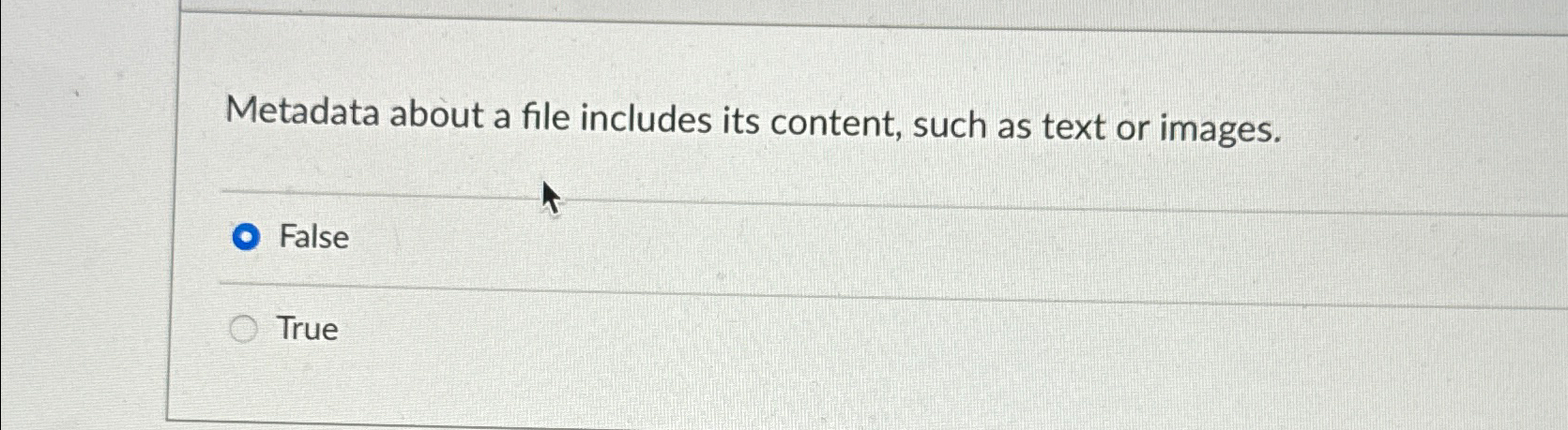 Solved Metadata about a file includes its content, such as | Chegg.com