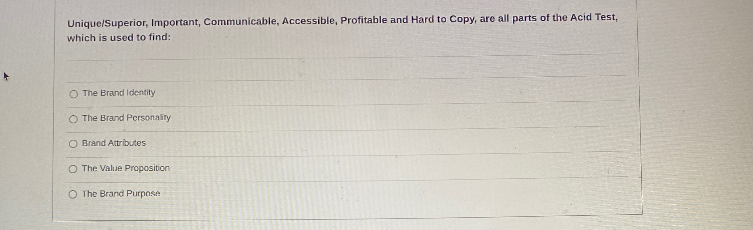 Solved Unique/Superior, ﻿Important, Communicable, | Chegg.com
