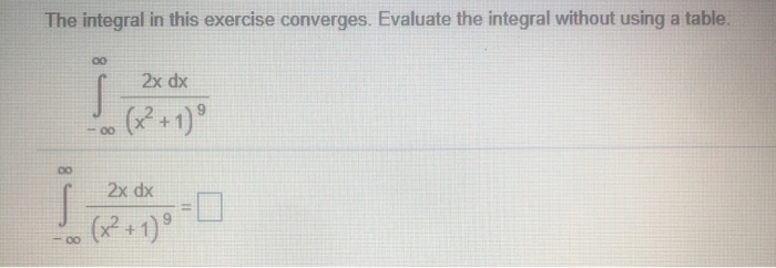 Solved The integral in this exercise converges. Evaluate the | Chegg.com