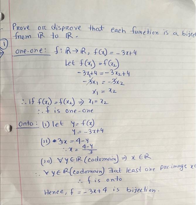 Solved A. Prove or disprove that each function is a | Chegg.com