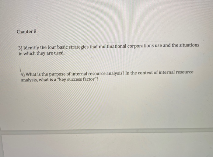 Solved Chapter 8 3) Identify the four basic strategies that | Chegg.com