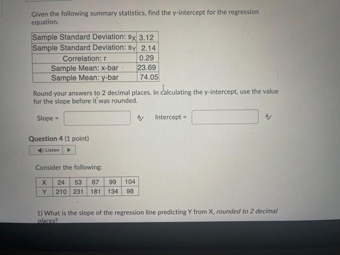 Solved Given the following summary statistics, find the | Chegg.com