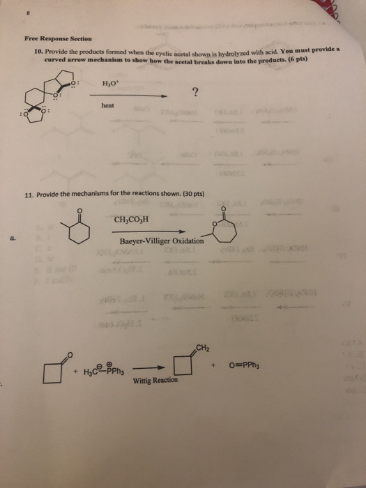 Solved 10. provide the products formed when the cyclic acid | Chegg.com