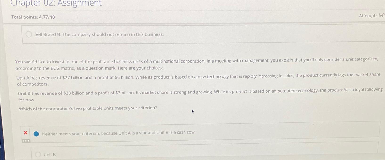 Solved Chapter 02: AssignmentTotal points: 4.7710Attempts | Chegg.com