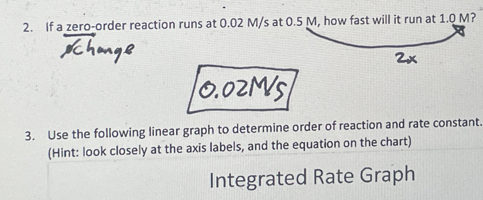 Solved If a zero-order reaction runs at 0.02(M)/(s) at 0.5M. | Chegg.com