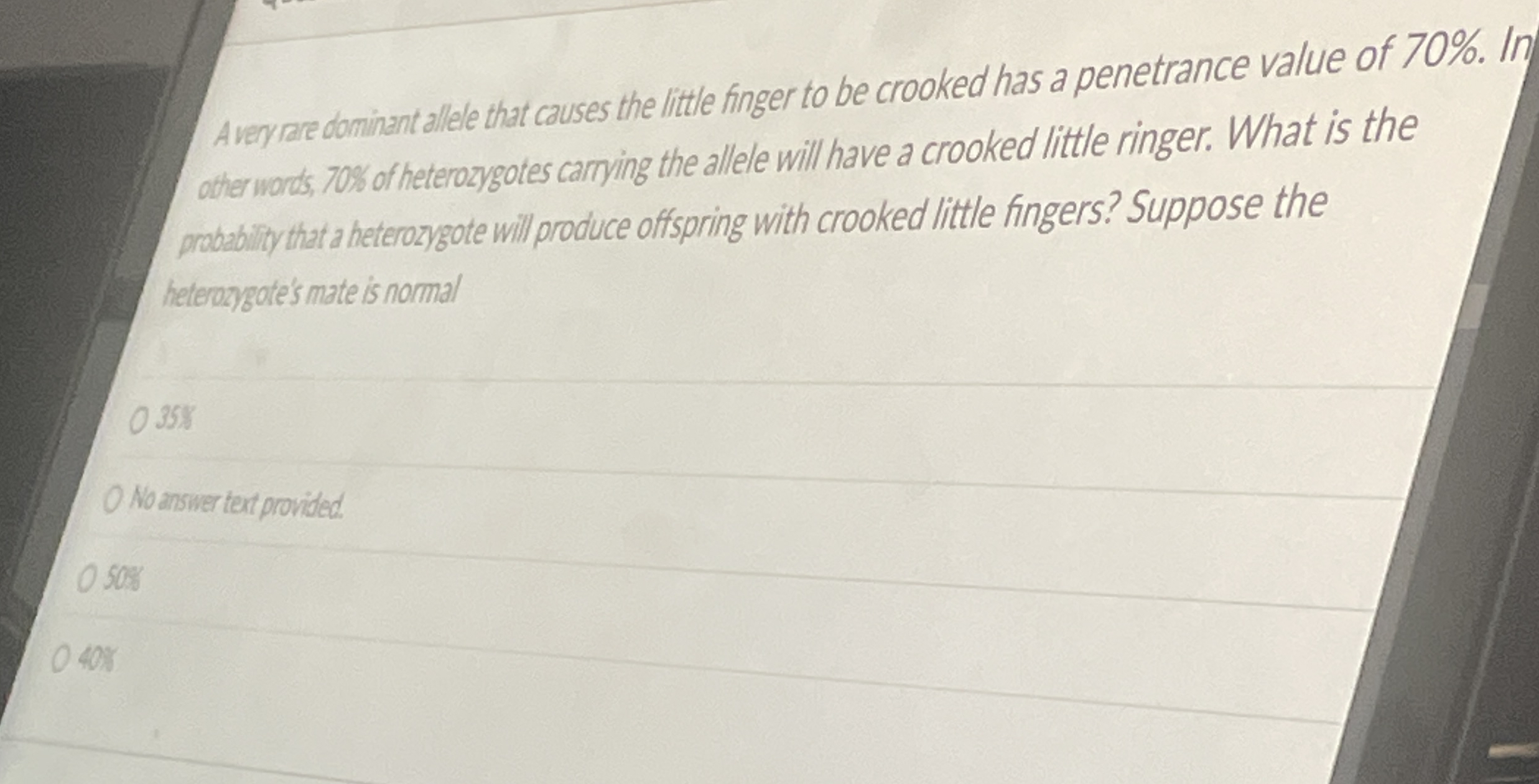 Solved A very rere dominant allele that causes the little | Chegg.com