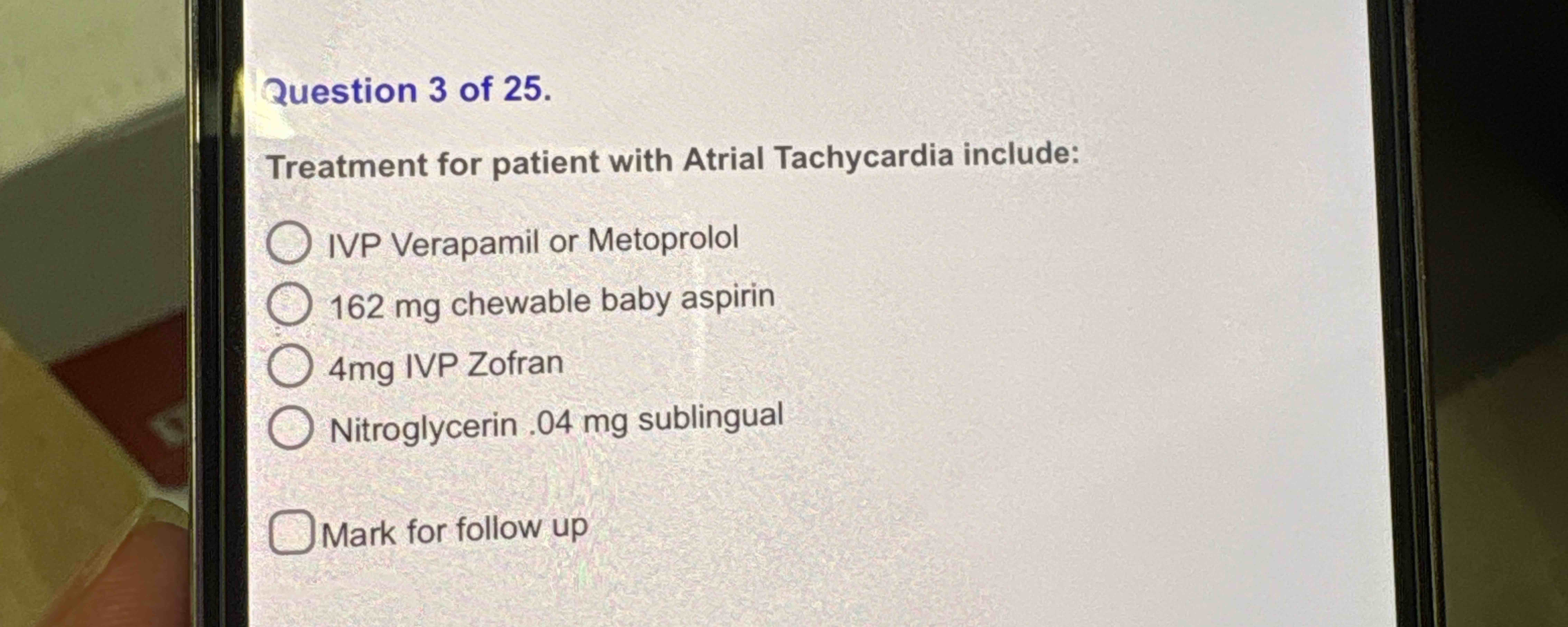 Solved Question 3 ﻿of 25.Treatment for patient with Atrial | Chegg.com