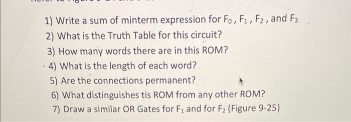 Solved 1) Write a sum of minterm expression for F0,F1,F2, | Chegg.com