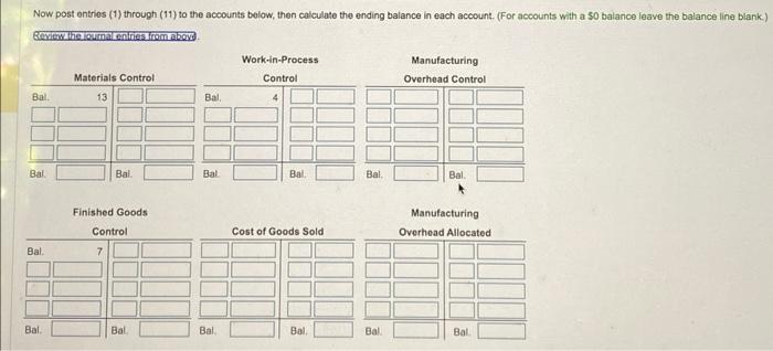 Solved Now post entries (1) through (11) (11) to the | Chegg.com