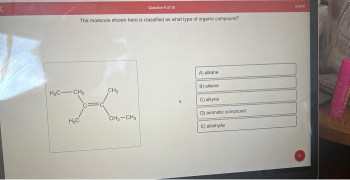 Solved The molecule shown here is classified as what type of | Chegg.com