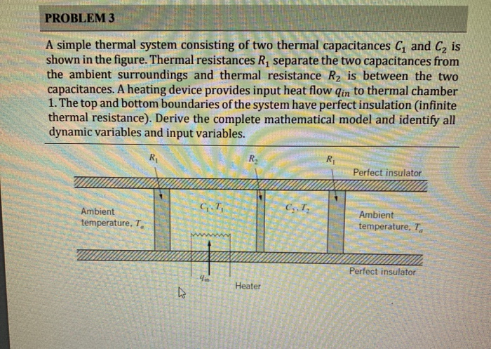Solved PROBLEM 3 A simple thermal system consisting of two | Chegg.com
