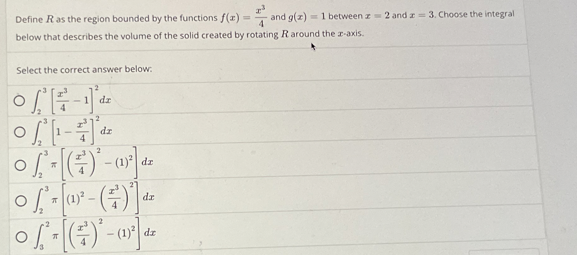 Solved Define R ﻿as the region bounded by the functions | Chegg.com