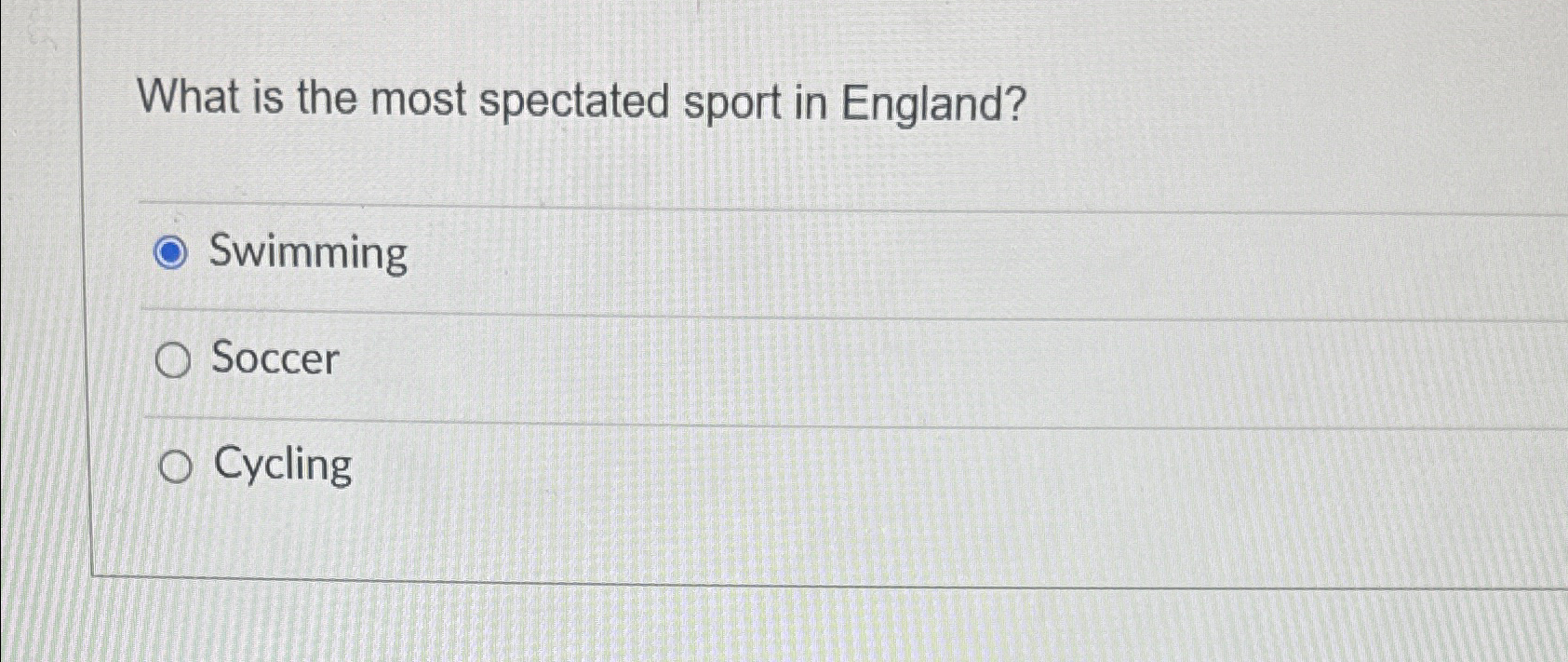 Solved What is the most spectated sport in | Chegg.com