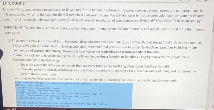 Solved In Project One, you designed pseudocode or flowcharts | Chegg.com