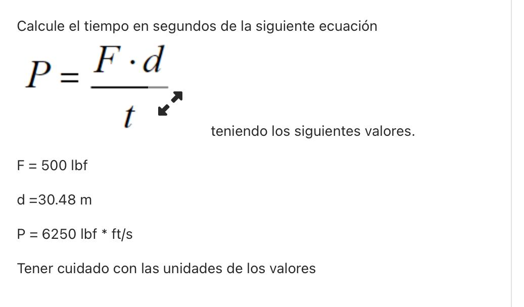 Solved Calcule el tiempo en segundos de la siguiente | Chegg.com
