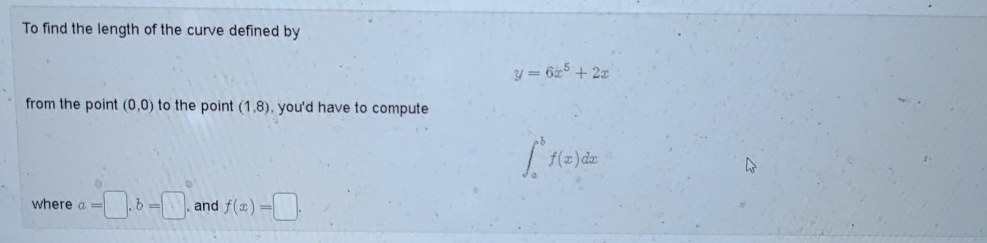 Solved To find the length of the curve defined | Chegg.com