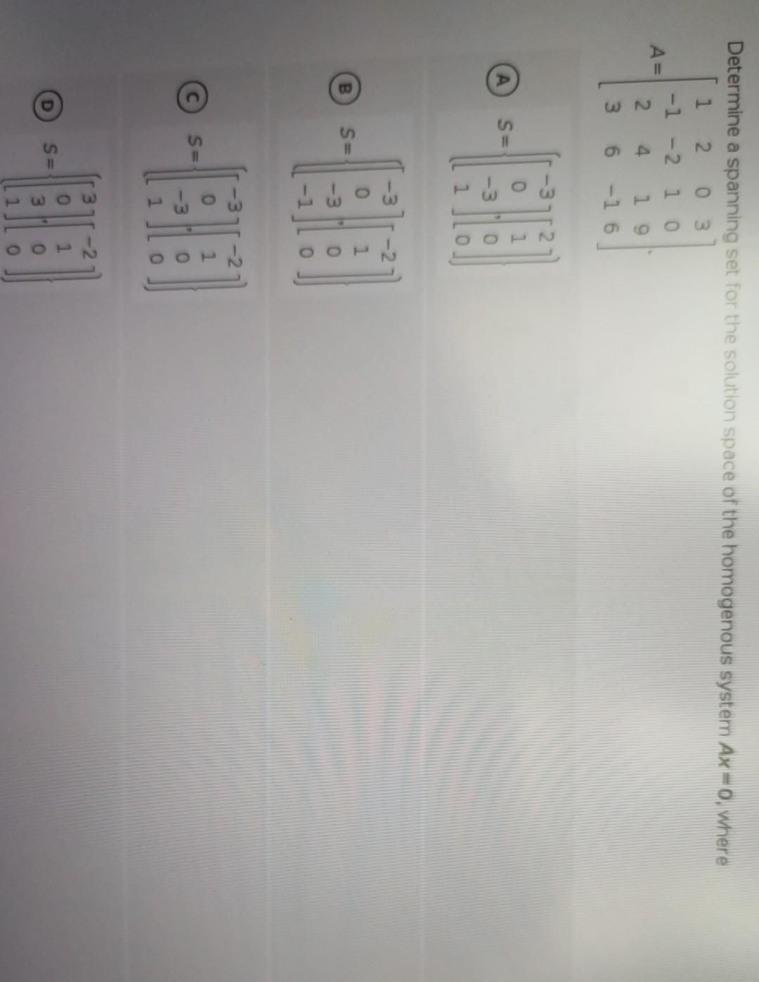Solved Determine a spanning set for the solution space of | Chegg.com