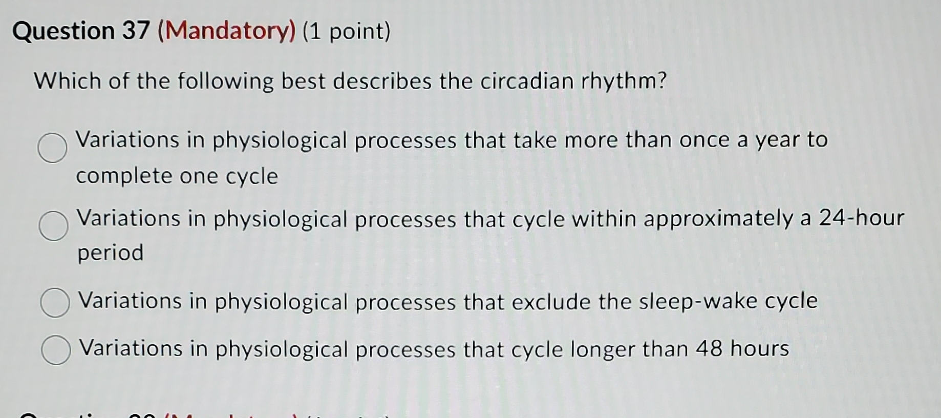 Solved Question 37 (Mandatory) (1 point)Which of the | Chegg.com Solved Question 37 (Mandatory) (1 point)Which of the | Chegg.com
