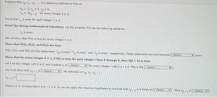 Suppose that c0,c1,c2, wi is a sequence defined ar | Chegg.com