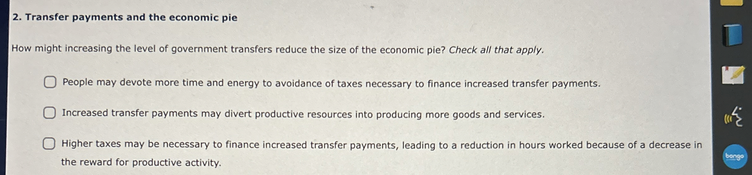 Solved Transfer payments and the economic pieHow might | Chegg.com