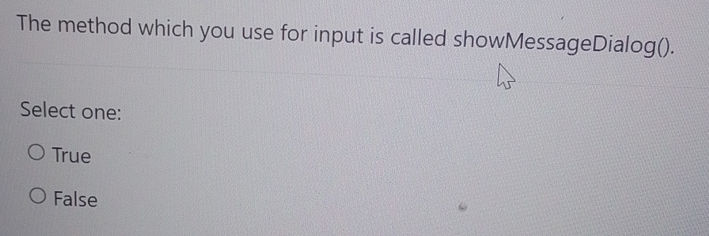 Solved The method which you use for input is called | Chegg.com