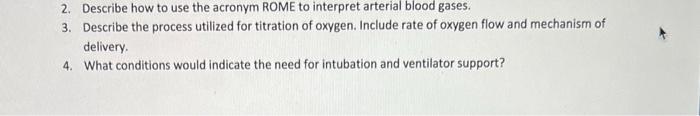 Solved 2. Describe how to use the acronym ROME to interpret | Chegg.com