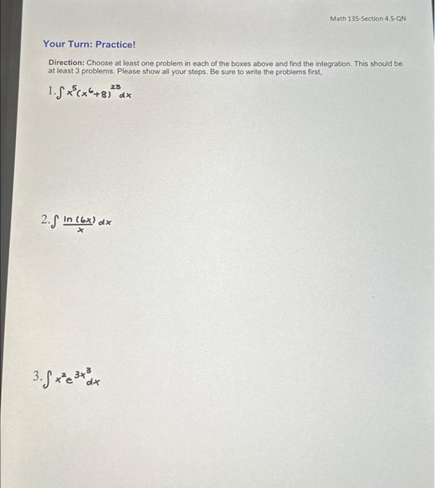 Solved Your Turn: Practice! Direction: Choose at least one | Chegg.com