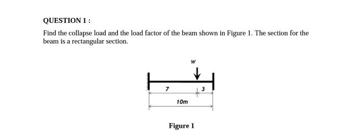 Solved QUESTION 1: Find the collapse load and the load | Chegg.com